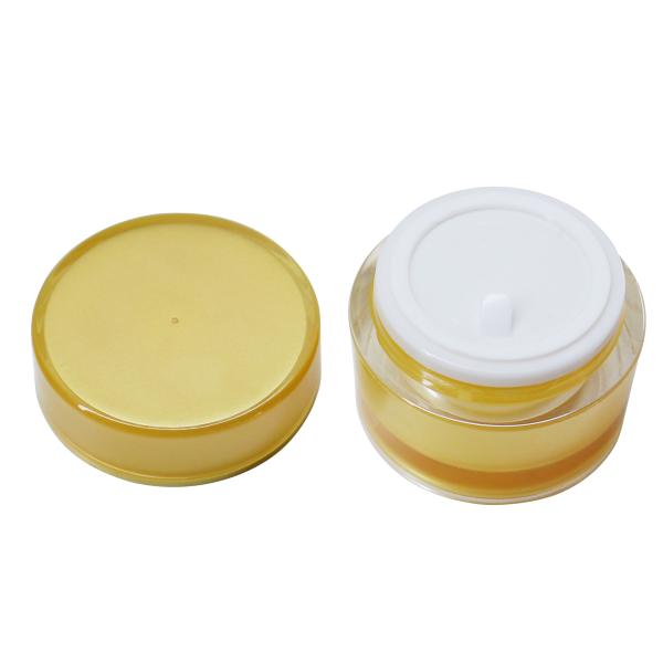 Quality Luxurious Plastic Cream Jars Double Layer Round Cosmetic Containers 50g for sale