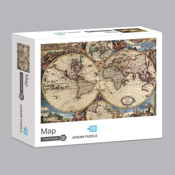 Quality Cardboard Map 1000 Pcs Jigsaw Puzzle Games For Adults Custom Printing OEM for sale