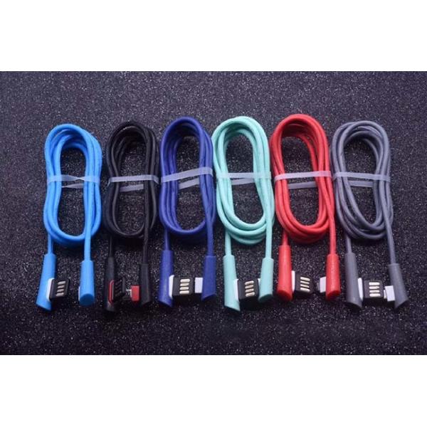 Quality 24.9grams Elbow Data Cable 1.2M micro Usb Type C Fast Charging Cable for sale