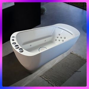 Quality single 1700mm solo Bathtub L-8401 With LED wide neck waterfall for sale