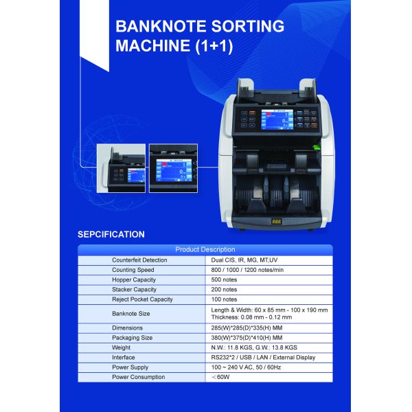 Quality Bank Grade Money Couner And Sort Recognize The Serial Number And Detect The s for sale