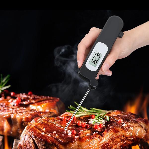 Quality Foldable Probe BBQ 392F LFGB Instant Read Meat Thermometer for sale