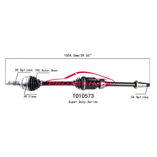 Quality TO10573 CV Axle Assembly Heavy Duty Clamp TPEE Boot  Cold Forging Grinding Process Technology EXTREME Weather Unit for sale