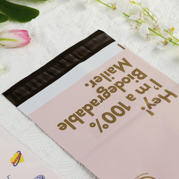 Quality 40mm-50mm Lips PE D2W Custom Biodegradable Poly Mailers With Hand for sale