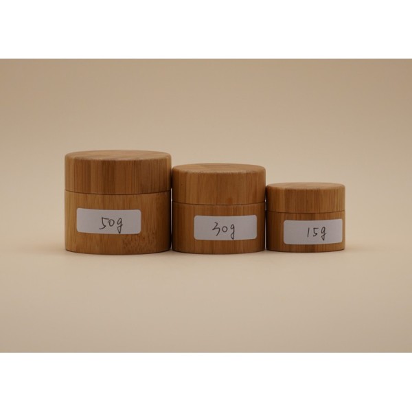 Quality Skin Care Cosmetic Cream Containers , Bamboo Cream Jars 15g 30g 50g for sale