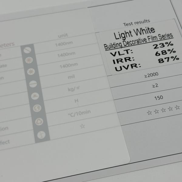Quality Light White Solar Control Window Film 2 mil 95.9% UVR for sale