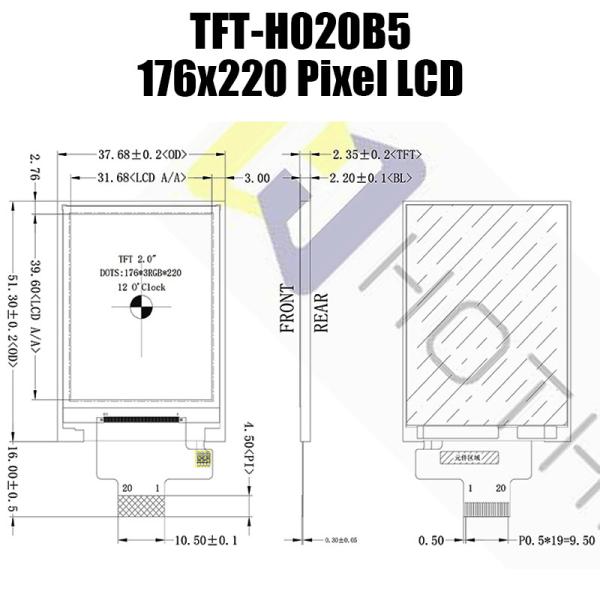 Quality 2 Inch IPS 176x220 TFT LCD Display Module ST7775 Arduino display for sale