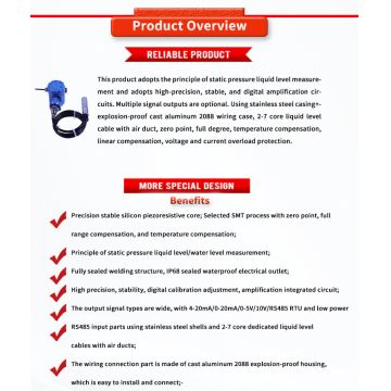 Quality 0.5-100m Range UNIVO Explosion-proof Liquid Level Sensor for Liquid Level for sale