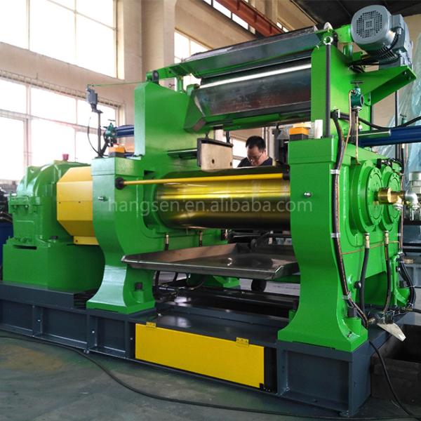 Quality 560mm Two Roll Mill Rubber Mixing Mill Machine 90KW Green for sale