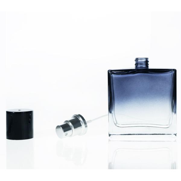 Quality Refillable Blue Square Luxury Glass Perfume Bottle 50ml 30ml for sale