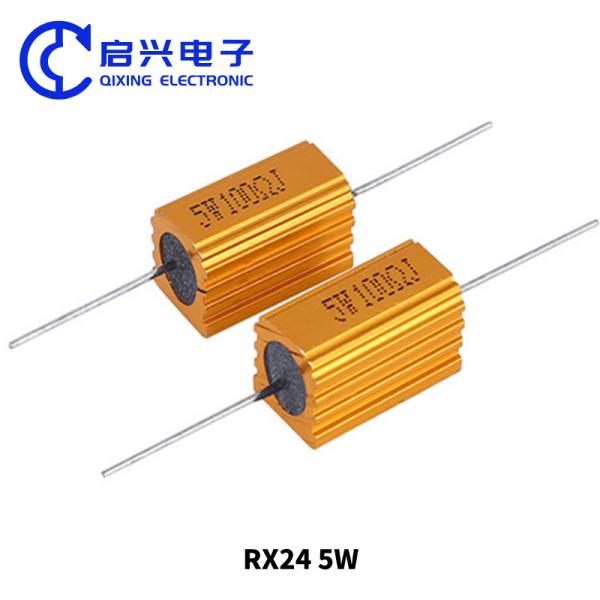 Quality Wirewound Resistor 5W 100ohm With Gold Aluminum Shell for sale