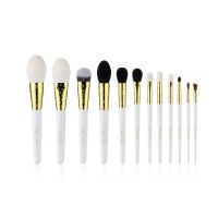 Quality 12 Pieces Luxurious Gold Natural Hair Makeup Brushes With Private Label for sale