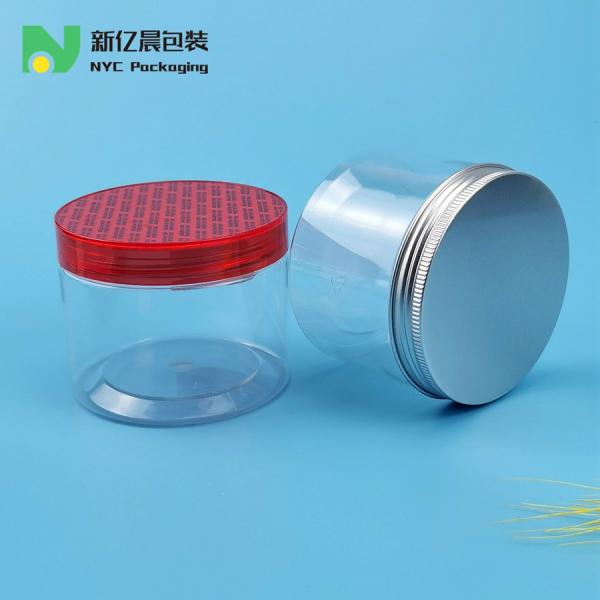 Quality 1460ml Food Grade Cookie Clear Plastic Jars White Lids for sale