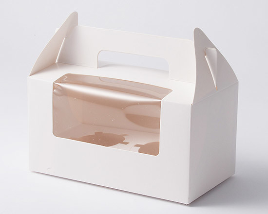 Quality Recycled 400gsm FBB Mini Cake Box With Handle Custom Color for sale