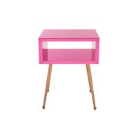 Quality Peach Color Mirror Coffee Bedside Table 17.91inch Width Long Time Using for sale