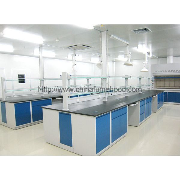 Quality Cold Rolled Steel Lab Furniture Island Bench Smooth Frame 3000*1500*850mm for sale