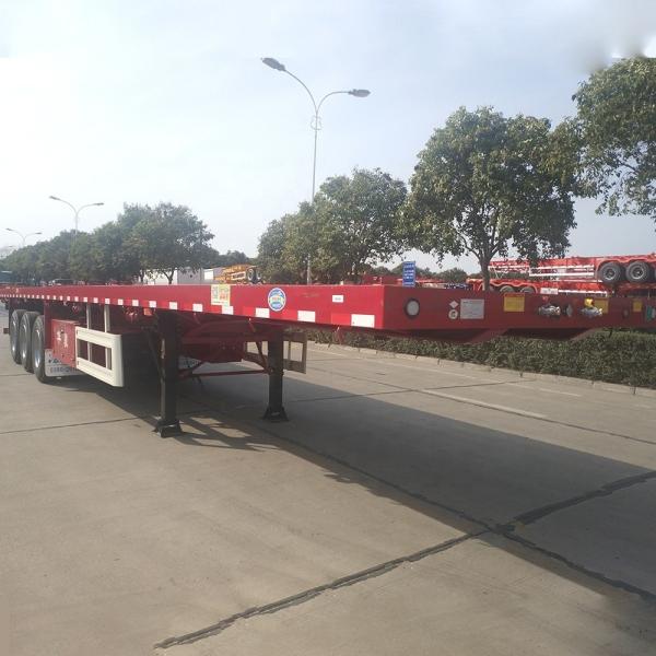 Quality 40 Ton Max Payload Tri-axle Flatbed Container Semi Trailer for Truck for sale