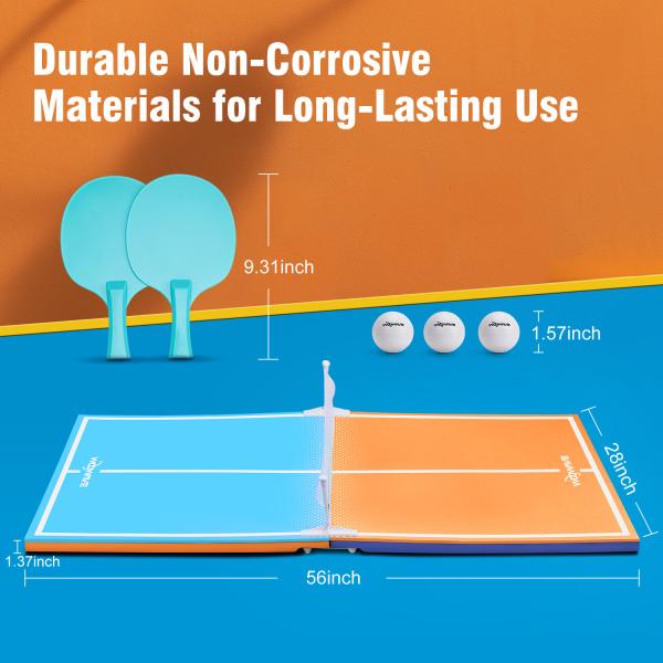 Quality Swimming Pool Party Game Set Foldable Floating Pingpong Table and Paddle for sale