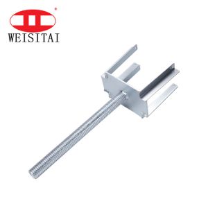 Quality 20# Steel Fork Base Jack Scaffolding Four Prong Plug Galvanized for sale