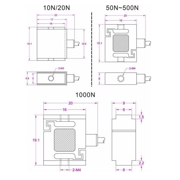 Quality Micro Force Sensor 10N 20N 50N 100N 200N 500N Miniature S Type Load Cell for sale