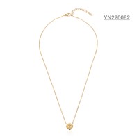 Quality 18k Gold Plated Stainless Steel Necklace Minority Brand Rhinestone Rose Pendant for sale