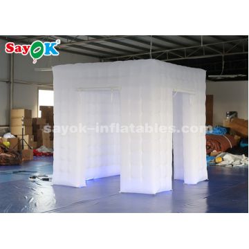 Quality Inflatable Party Tent Portable 3 Doors LED Inflatable Cube Photo Booth With 17 for sale