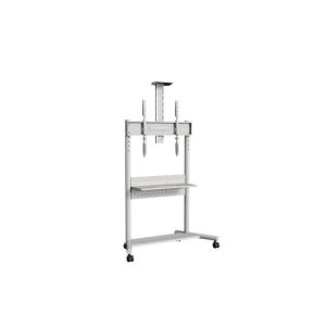 Quality White Morden Rolling Cart Tv Adjustable Height TV Mobile Cart For 65 - 86 Inch for sale