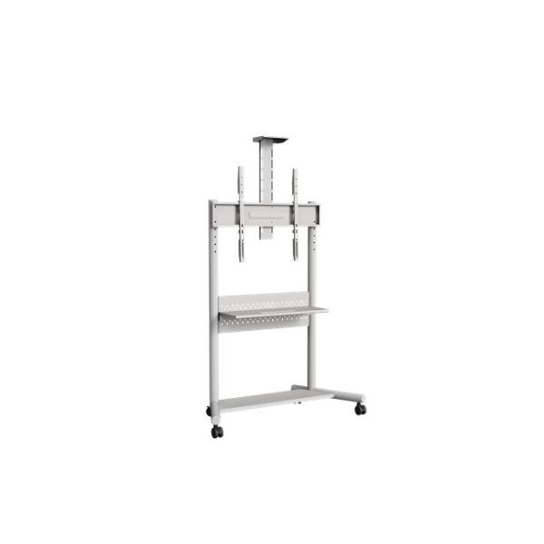 Quality White Morden Rolling Cart Tv Adjustable Height TV Mobile Cart For 65 - 86 Inch for sale