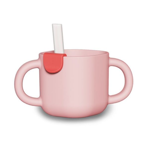 Quality 270ML Kids Silicone Feeding Cup With Straw Bpa Free Training Sippy Cup Print Pattern for sale