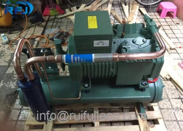 Technical view of refrigeration condensing unit components