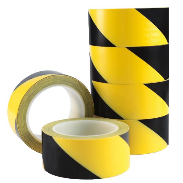 Quality Yellow PVC Marking Tape Orange Hazard Stripe Line Safety Floor Marking Tape Roll for sale