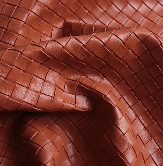 Quality Soft and Durable Embossed Woven Handbag PVC Faux Leather Fabric for sale