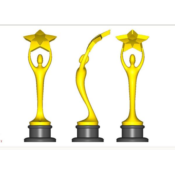 Quality Custom Trophy Awards Shiny Gold / Bronze / Silver Plated Type Optional for sale