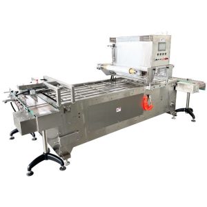 Quality PLC Controlled MAP Tray Sealer Machine for seafood tray vacuum gas flushing for sale
