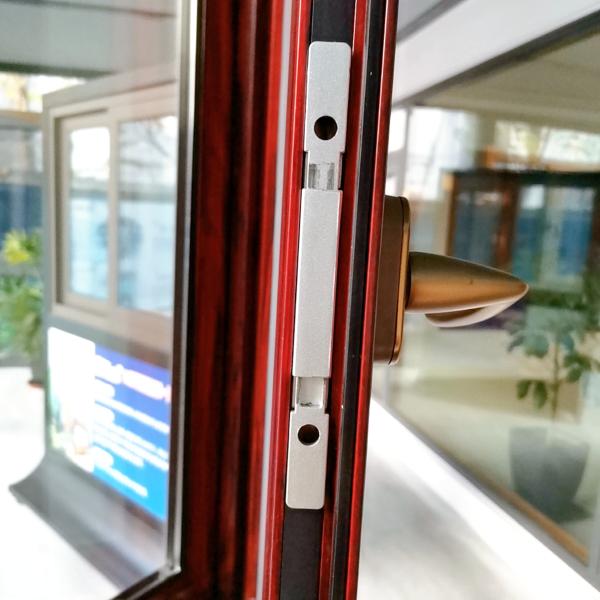 Quality Horizontal Brown Woodgrain Upvc Windows Opening Swing for sale