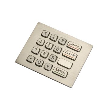 Quality 4x4 IP67 Panel Mount Numeric Keypad Vandal Proof Stainless Steel for sale