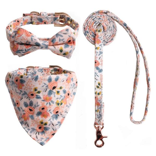 Quality luxurious Collars Triangular Scarves Leashes Dog Sets for sale