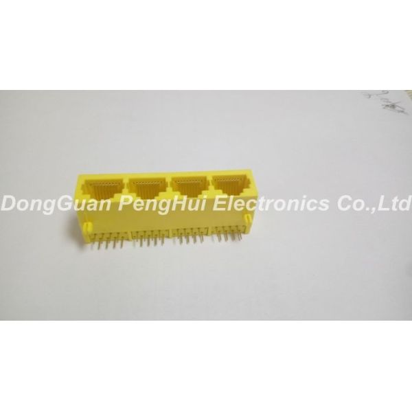 Quality 1x4 Port 90 Degree 8P8C Plastic RJ45 Modular Jack  Color  Yellow Tab down for sale