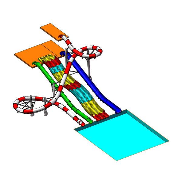 Quality Commercial Mutilanes Water Park Slide For Fun At Resorts Long Service Life for sale