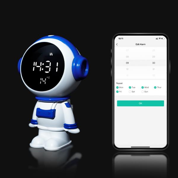 Quality APP Control Customized Lighting Smart Wake-up Astronaut Alarm Clock for sale
