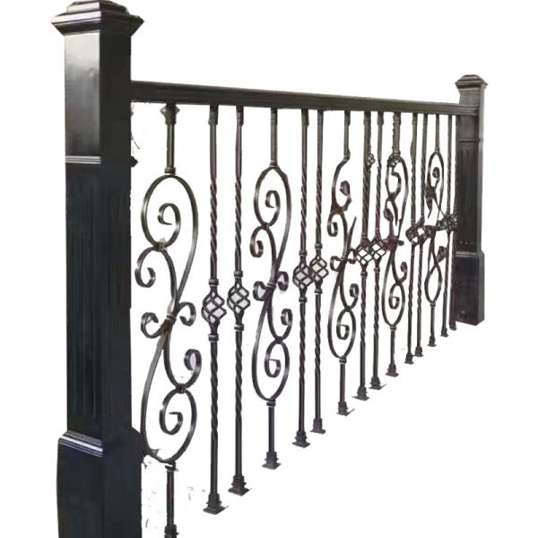 Quality Ornamental Rugged Wrought Iron Guardrail Trellis Handrails For Outdoor Steps for sale