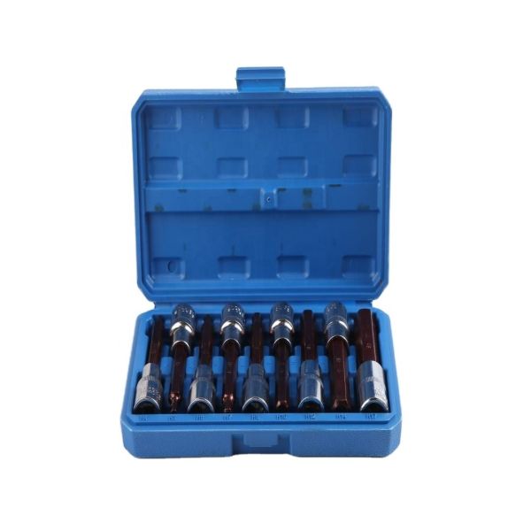 Quality H Type 100MM 9pcs Firm And Stable Bit Socket Set For Hand Electronic Tool for sale
