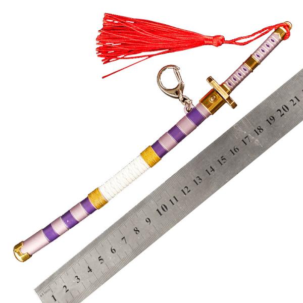 Quality Nidai Kitetsu One Piece Sword Keychain Zinc Alloy Automatic Elastic Moving for sale