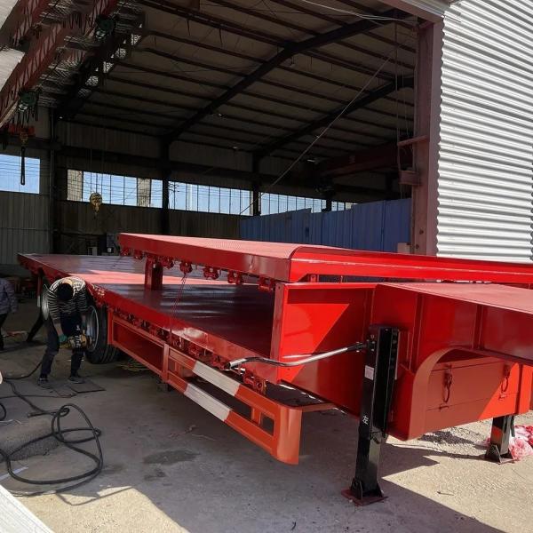 Quality Flatbed 3 Axles 40FT Container Semi Trailer for Container Transportation for sale
