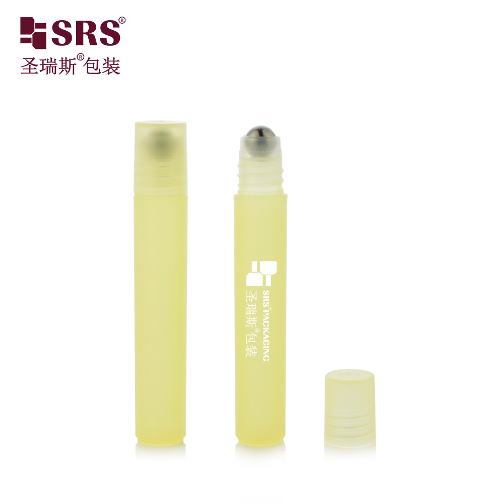 Quality RPP 8ml Empty Injection Custom Yellow Color Matte Finished Eye Serum Roll On Bottle No Leakage for sale