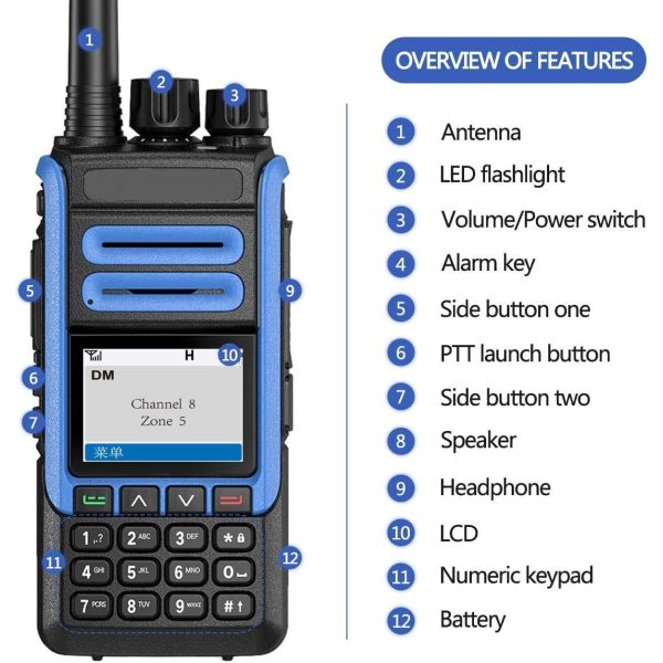 Quality VHF 136-174MHz Tk-3207 UHF 400-470MHz Two Way Radio Long Range Walkie Talkie for for sale