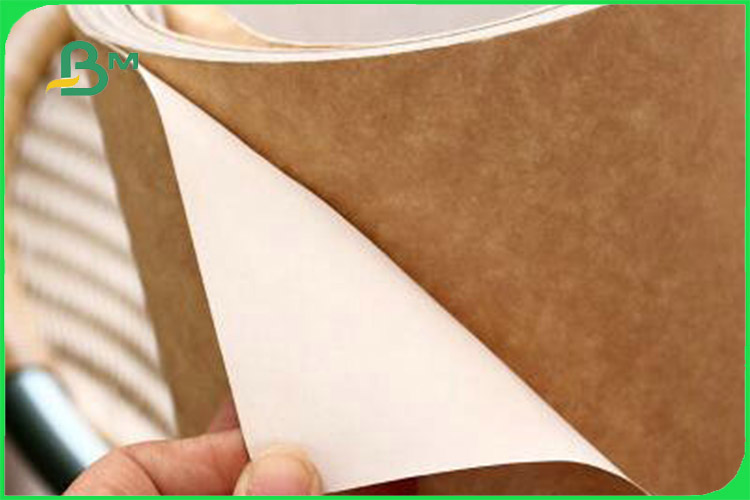 Virgin Pulp Flip Side Kraft Paper Sheet One Side Solid White Back Side Brown