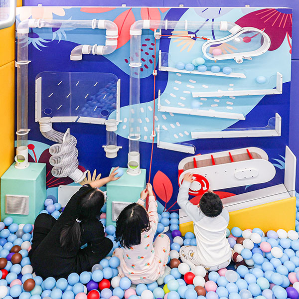 Modular Haiber Wall Play panels installed in a school environment