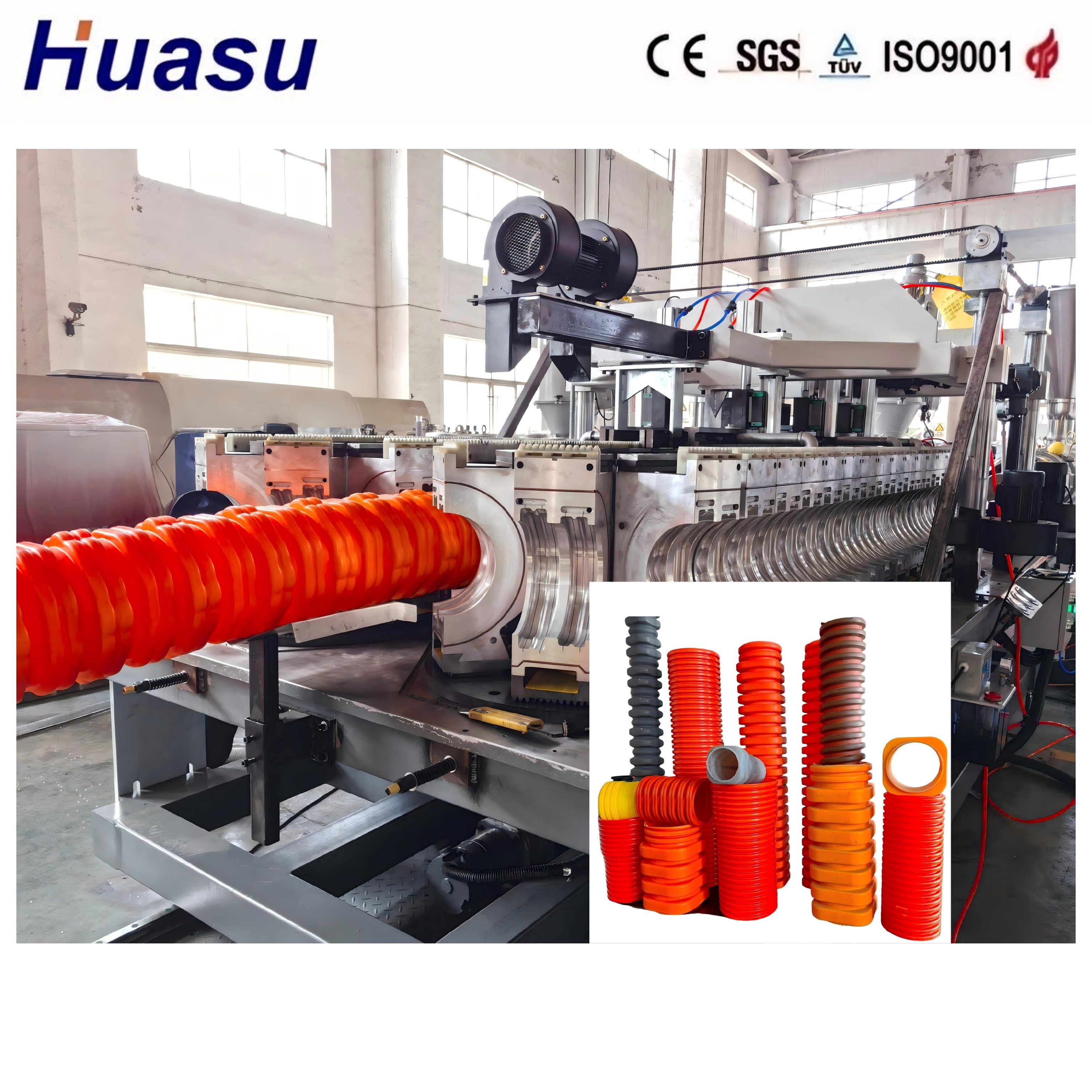 Quality Large Diameter Irregular Plastic Corrugated Pipe Extrusion Line Municipal for sale