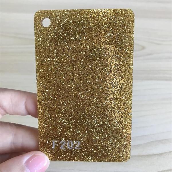 Quality 1/8 Inch Gold Glitter Acrylic PMMA Sheet 3mm Thin Clear Perspex Sheet for sale